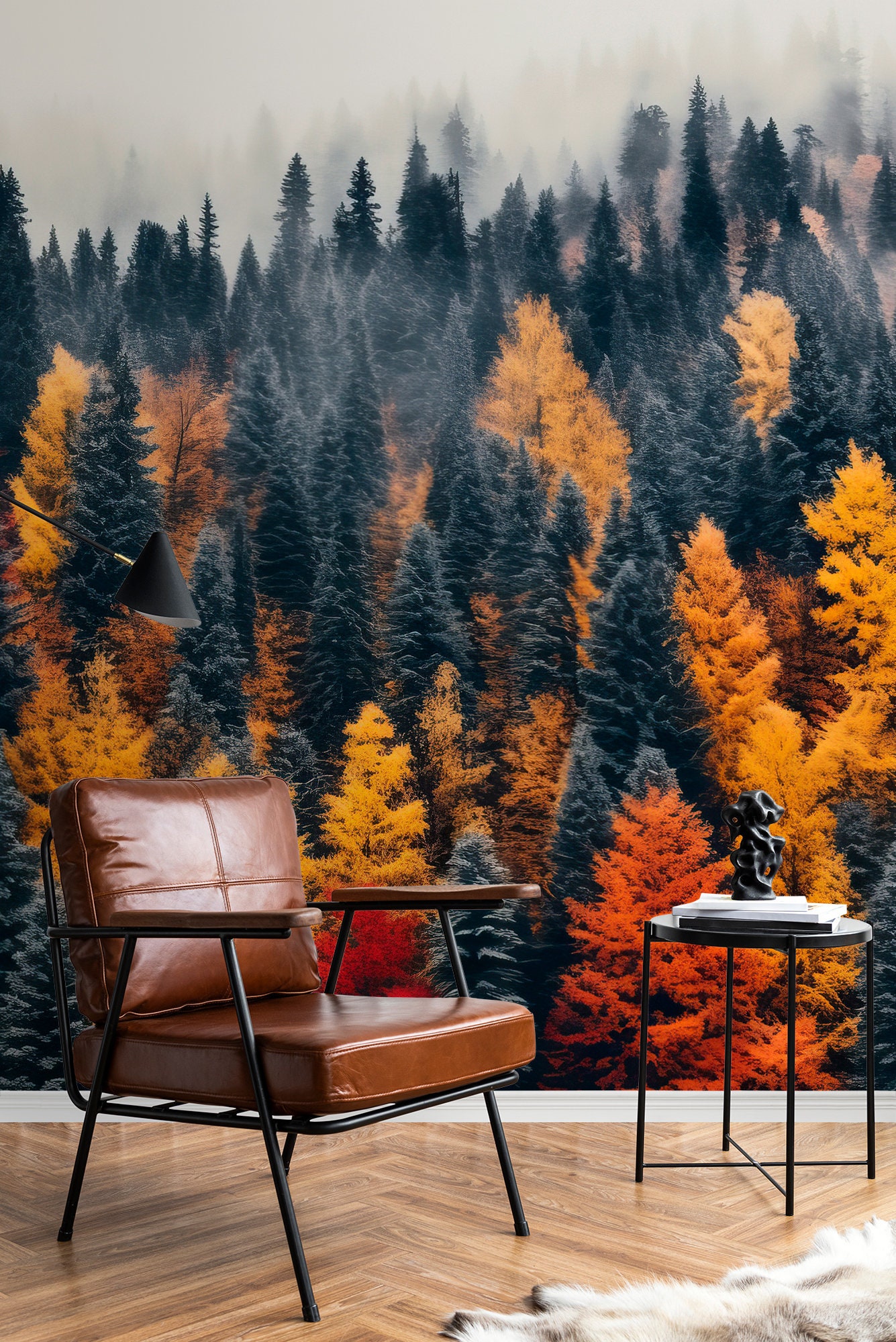 Forest Landscape Wallpaper With Tree | Wall Decor | Home Renovation ...