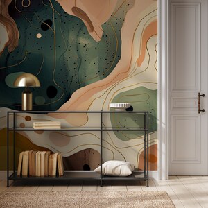 Wavy Abstract Wall Mural | Wall Decor | Home Renovation | Wall Art ...