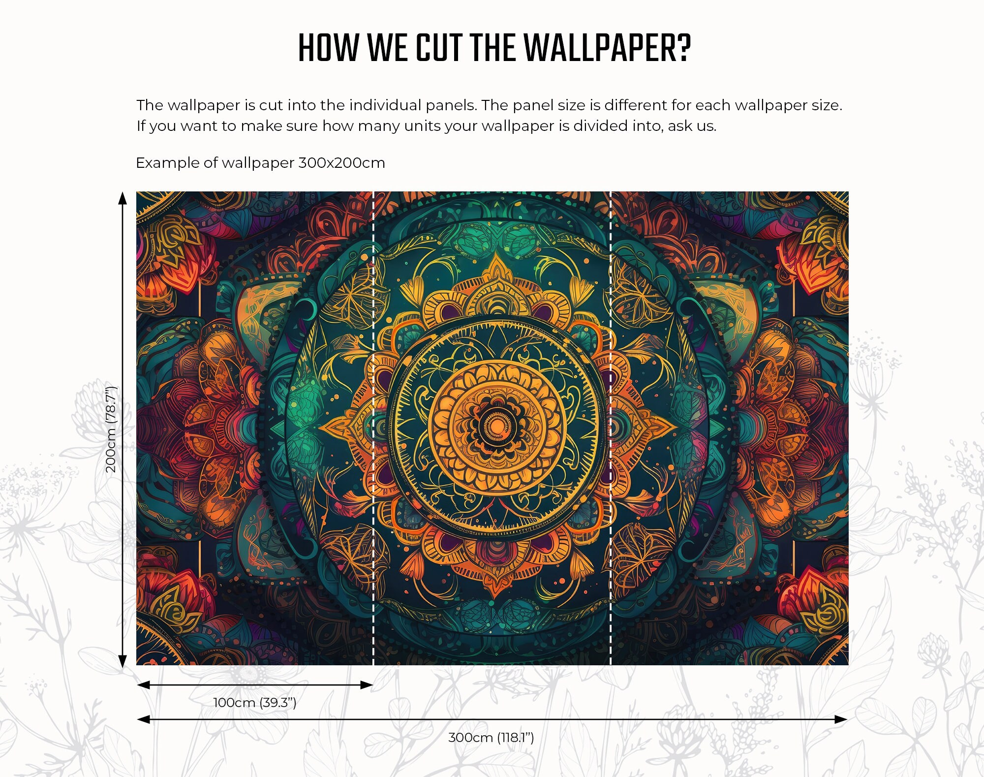 Abstract Wallpaper, Mandala Wall Mural Wall Decor Home Renovation Wall ...