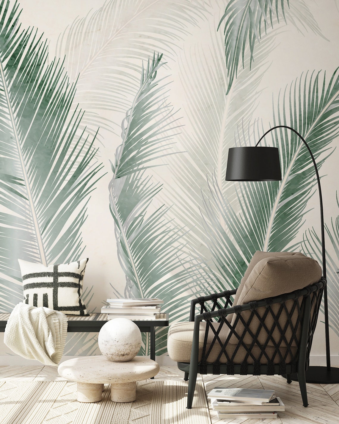 Green Leaves Wallpaper | Floral Wall Decor | Pouring | Home Renovation ...
