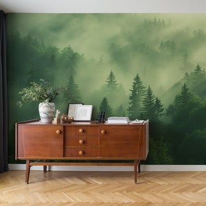 Green Forest Landscape Wallpaper Wall Decor Home Renovation Wall Art ...