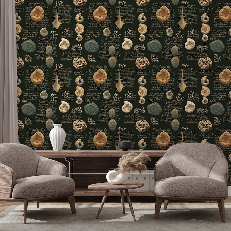 Abstract Fossils Wallpaper | Wall Decor | Home Renovation | Wall Art ...