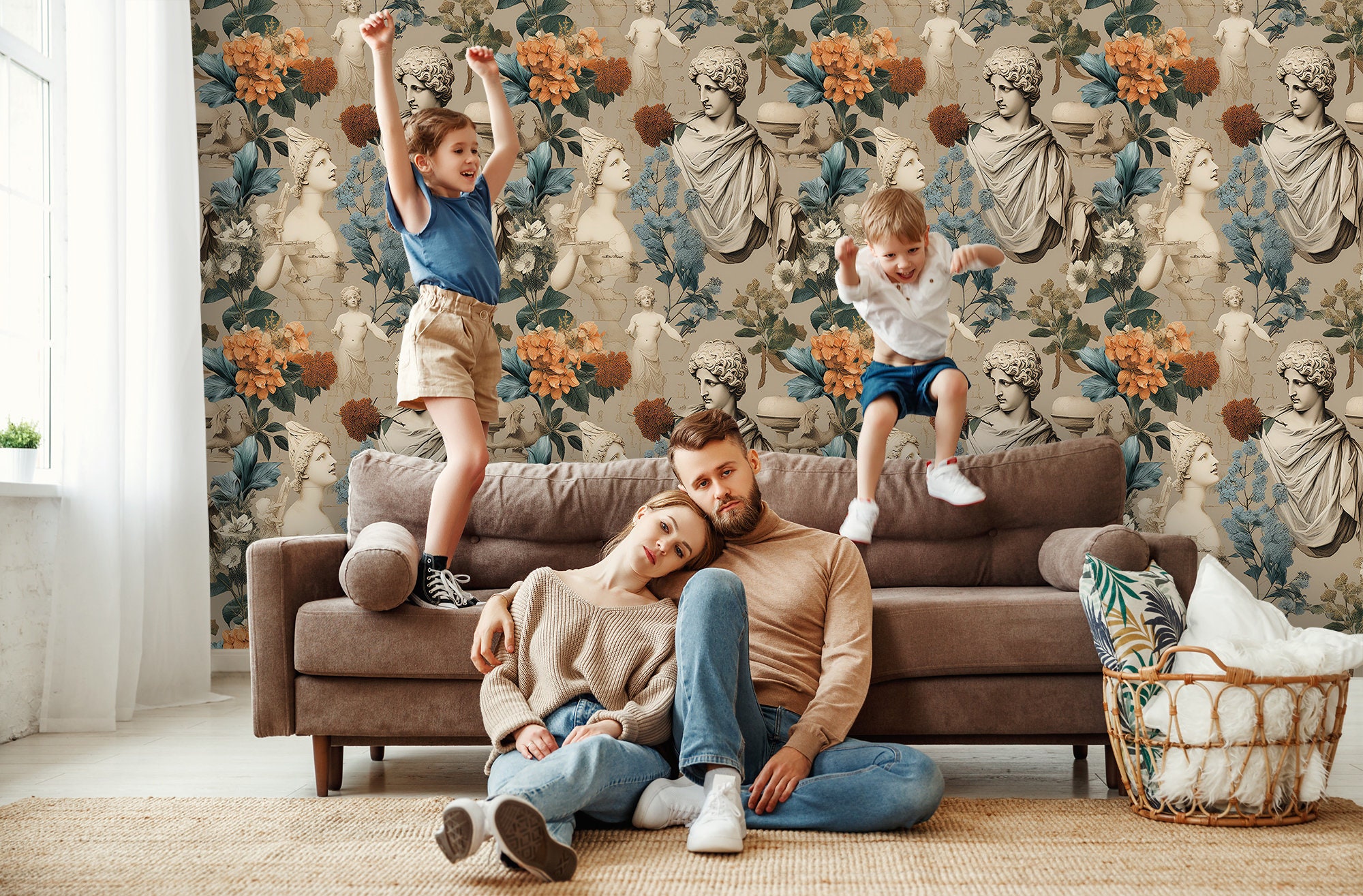 Ancient Roman Empire Wallpaper With Statue Wall Decor Home Renovation ...