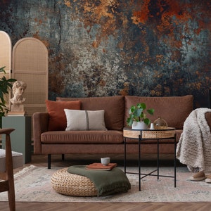 Grunge Rusty Gray Wall Mural | Wall Decor | Home Renovation | Wall Art ...