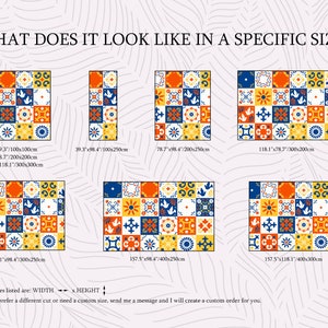 Mexican Tile Wallpaper With Flower and Leaf | Wall Decor | Home ...