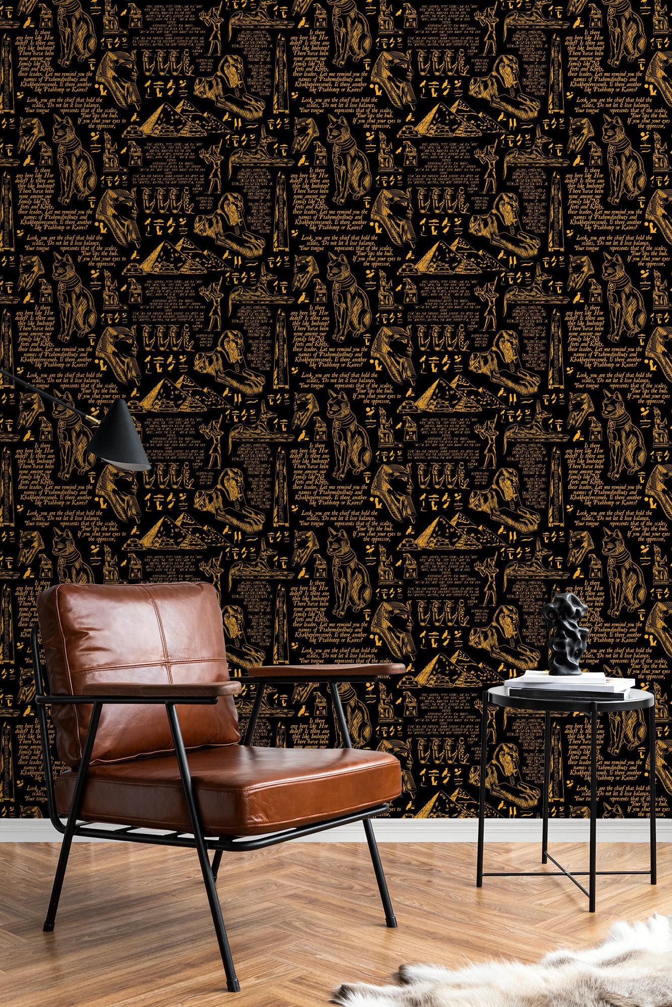 Dark Ancient Egypt Element Wallpaper | Wall Decor | Home Renovation ...