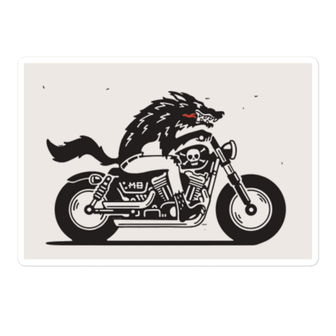 Wolf on a Motorcycle - Etsy