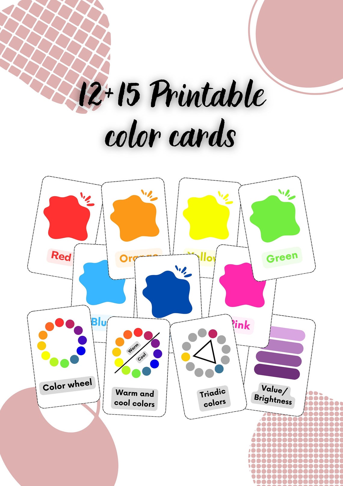 Printable Color Flashcards, Color Theory, Color Cards, Color Learning ...