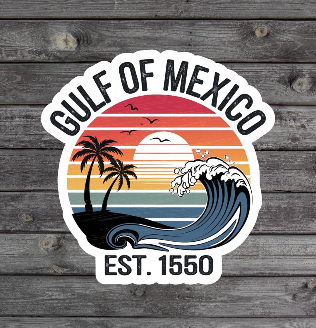 Gulf of Mexico Sticker, Texas Florida Alabama Beach, Subtle Political ...