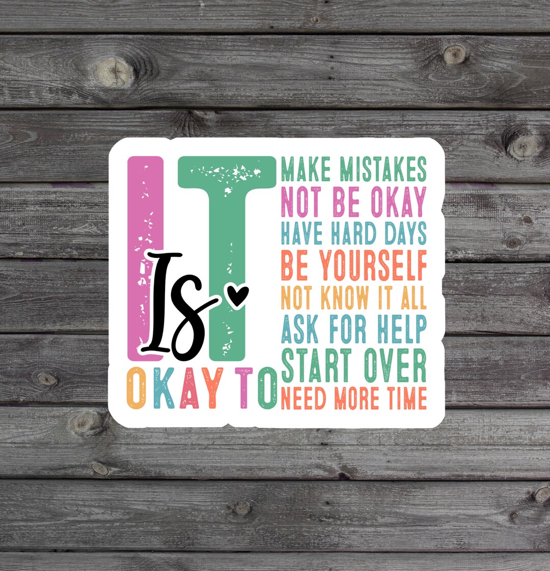 It's Okay to Sticker, Mental Health Laptop Sticker, School Counselor ...