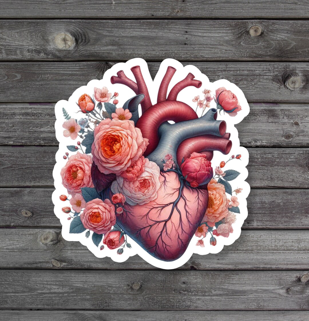 Cardiac Nurse Sticker, Floral Cardiologist Gift, Cardiology Nursing ...