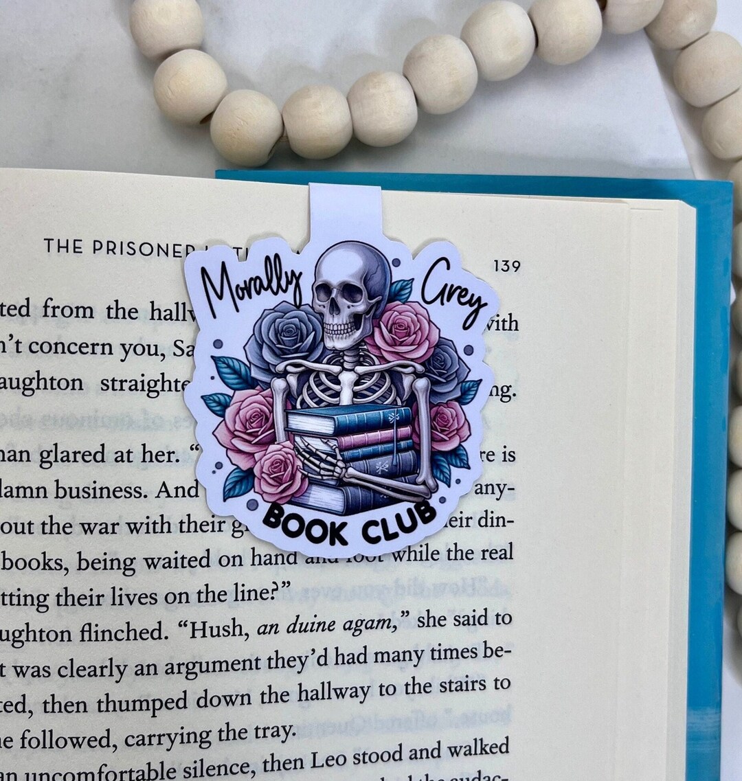 Morally Grey Bookmark, Magnetic Bookmark, Skeleton Book Lover Gift ...