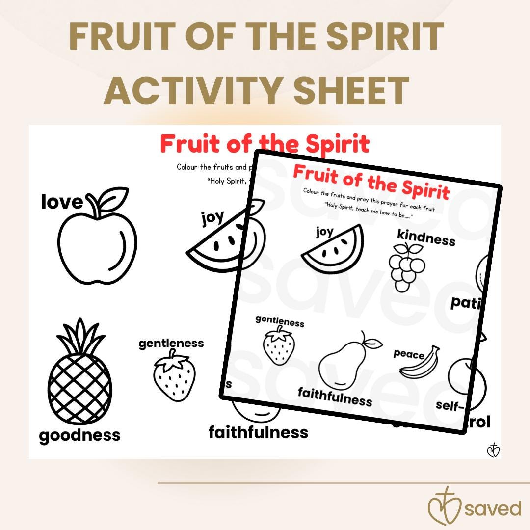 Fruit of the Spirit Activity Sheet - Etsy