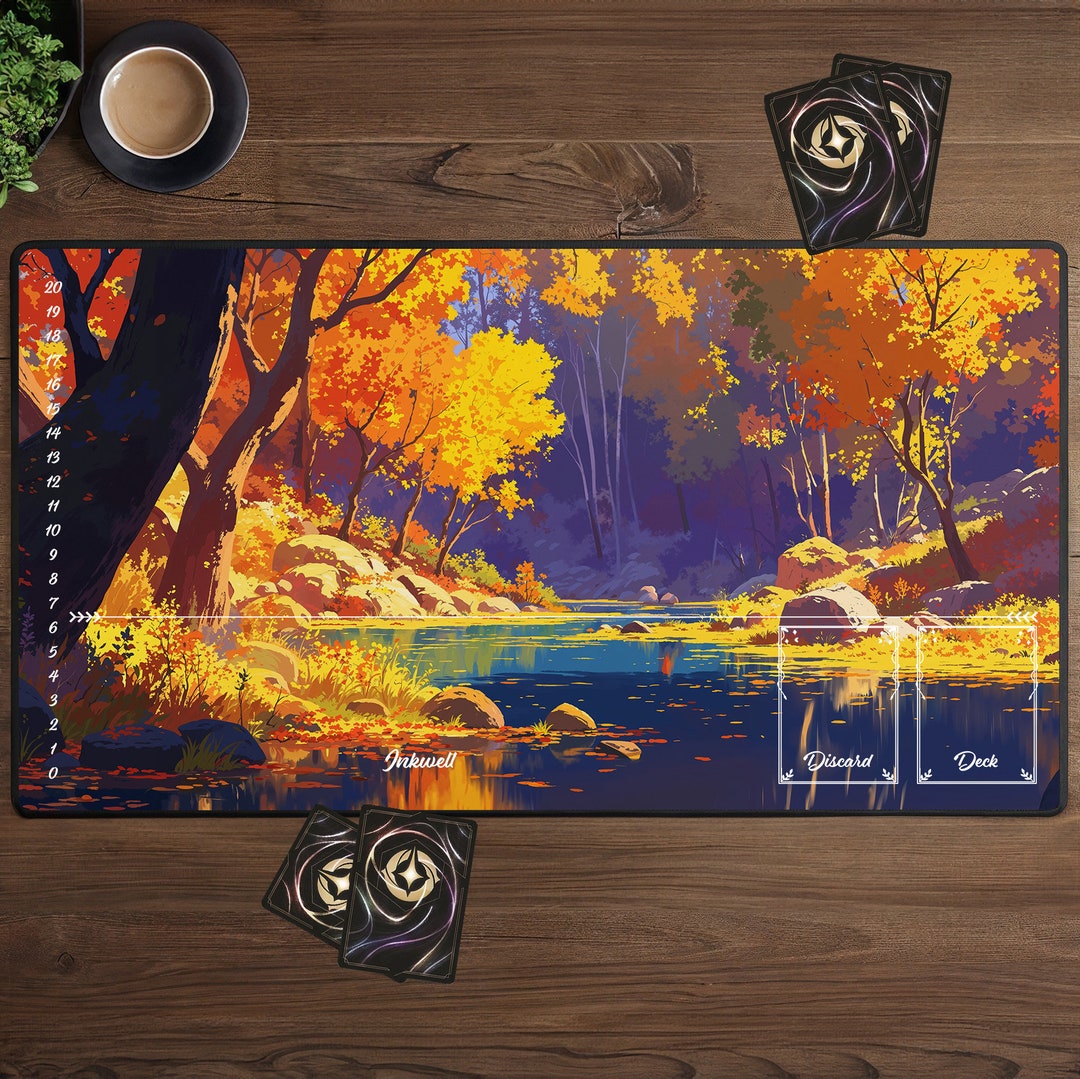 Autumn Forest Lorcana Playmat With Zones Serene Forest Play Mat ...