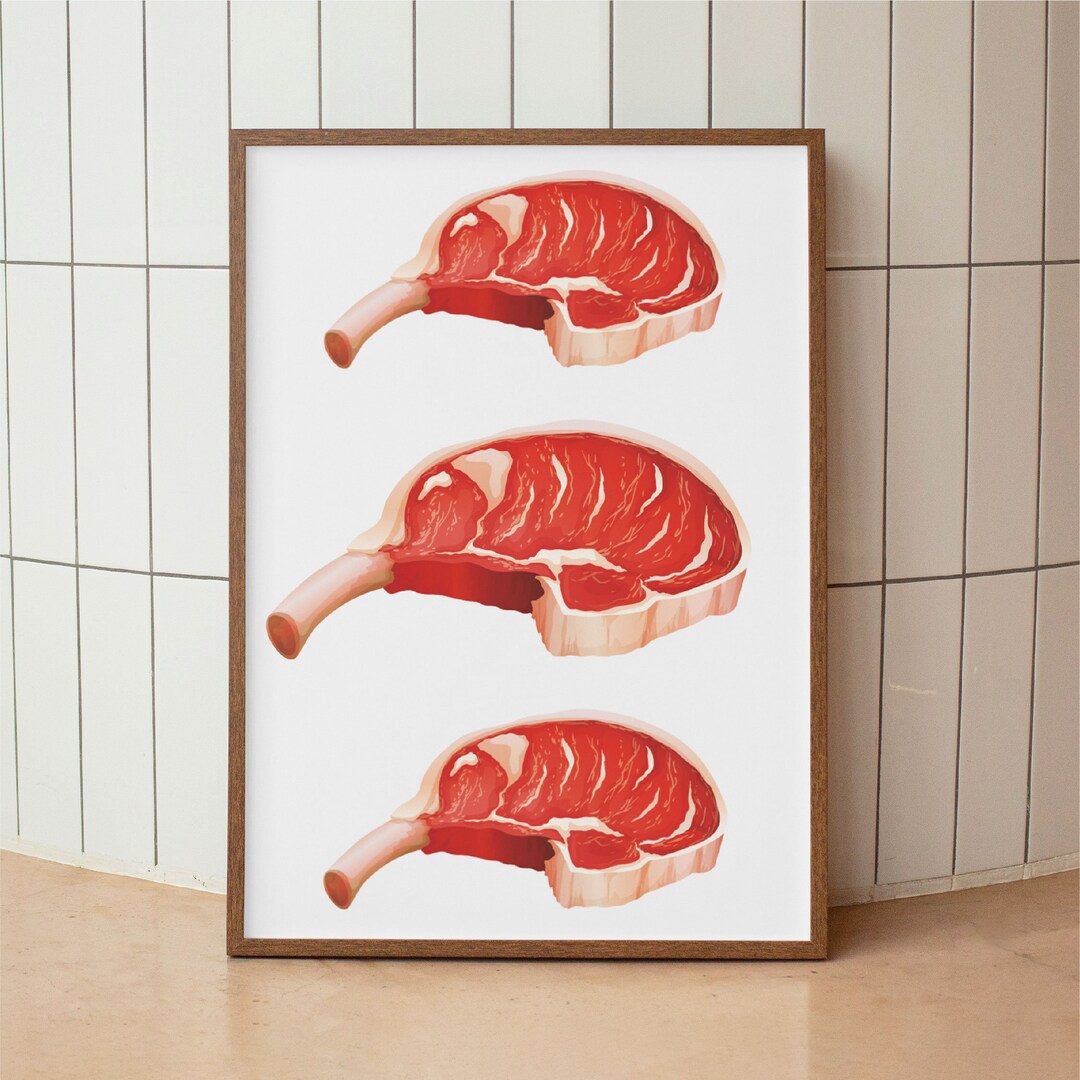 Pork Loin Print Vintage Retro Food Print Wall Art Print Midcentury Art ...