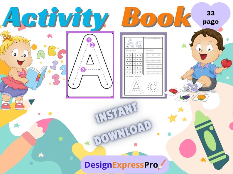 33 Pages/customized English Writing Book for Kids/children's Activity ...
