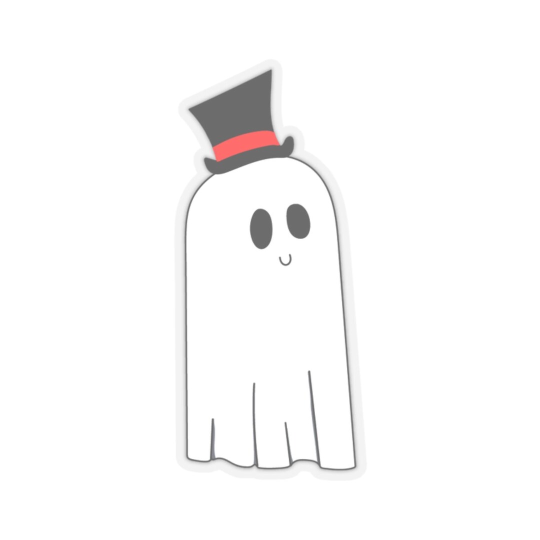 Top Hat Ghost Sticker - Etsy