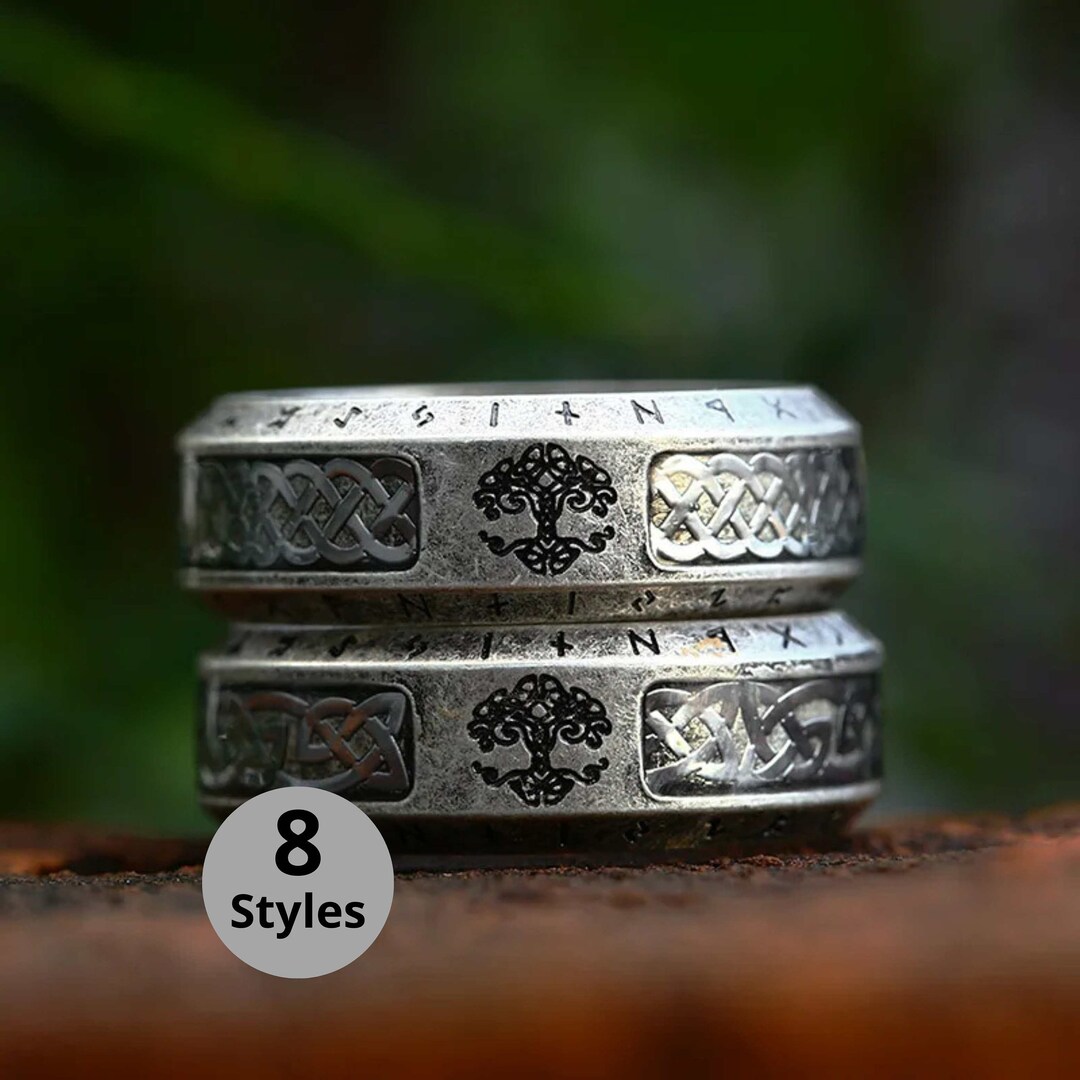 Viking Ring, Celtic Ring, Norse Ring, Irish Ring, Viking Rune Yggdrasil ...