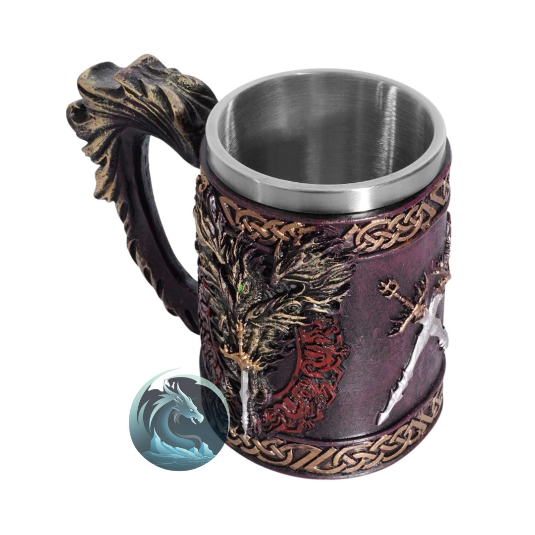 DND Viking Mug Drakkar Tankard 20oz Wine Beer Cup Tankard Drinking Mug ...