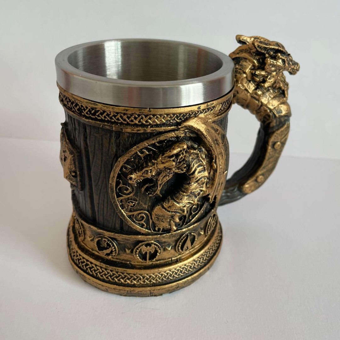 Dragon Tankard | Mead Mug Skål | Norse Tavern Cup | Medieval Fantasy ...