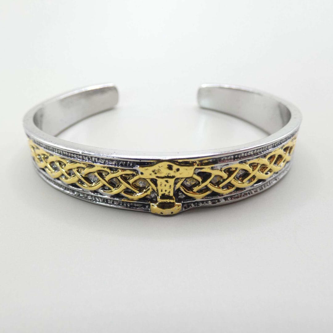 Thor Hammer Bracelet, Viking Mjölnir Arm Cuff, Norse Pagan Jewelry ...