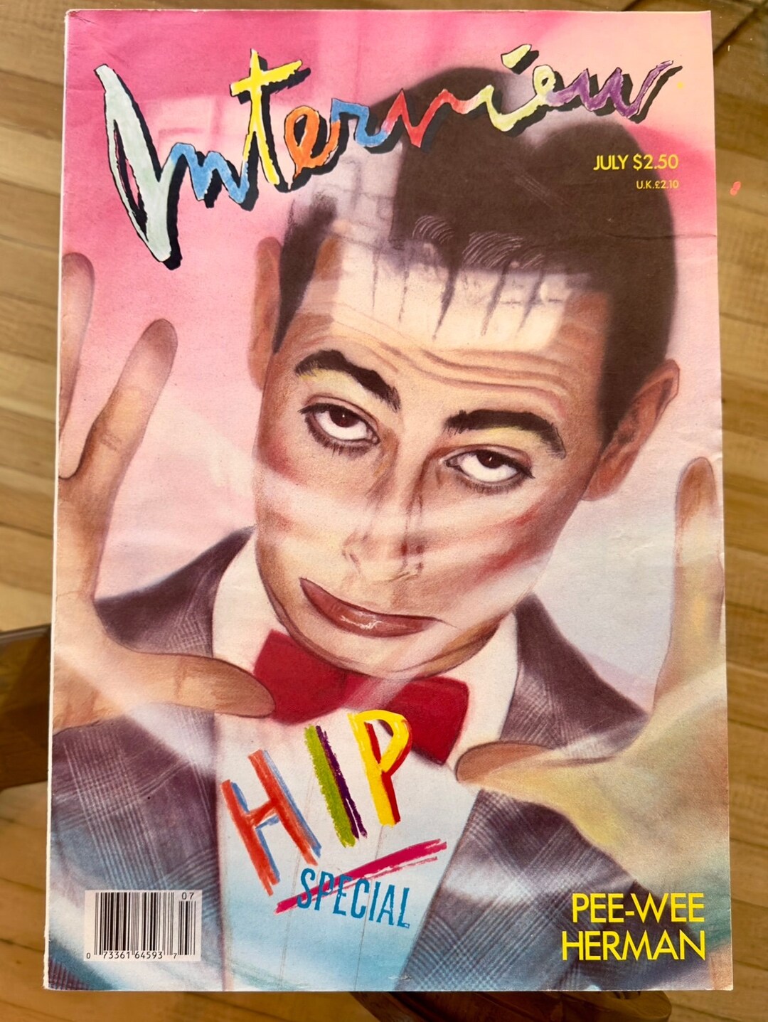 Andy Warhols Vintage Interview Magazine, Pee-wee Herman, July 1987 - Etsy