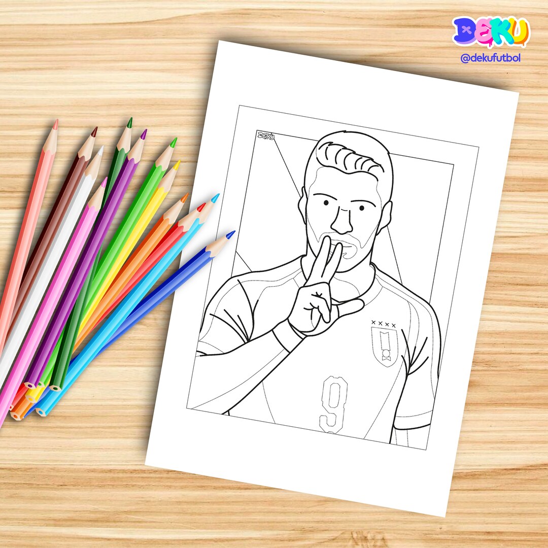 Drawing Template of Luis Suárez With Uruguay to Draw - Etsy