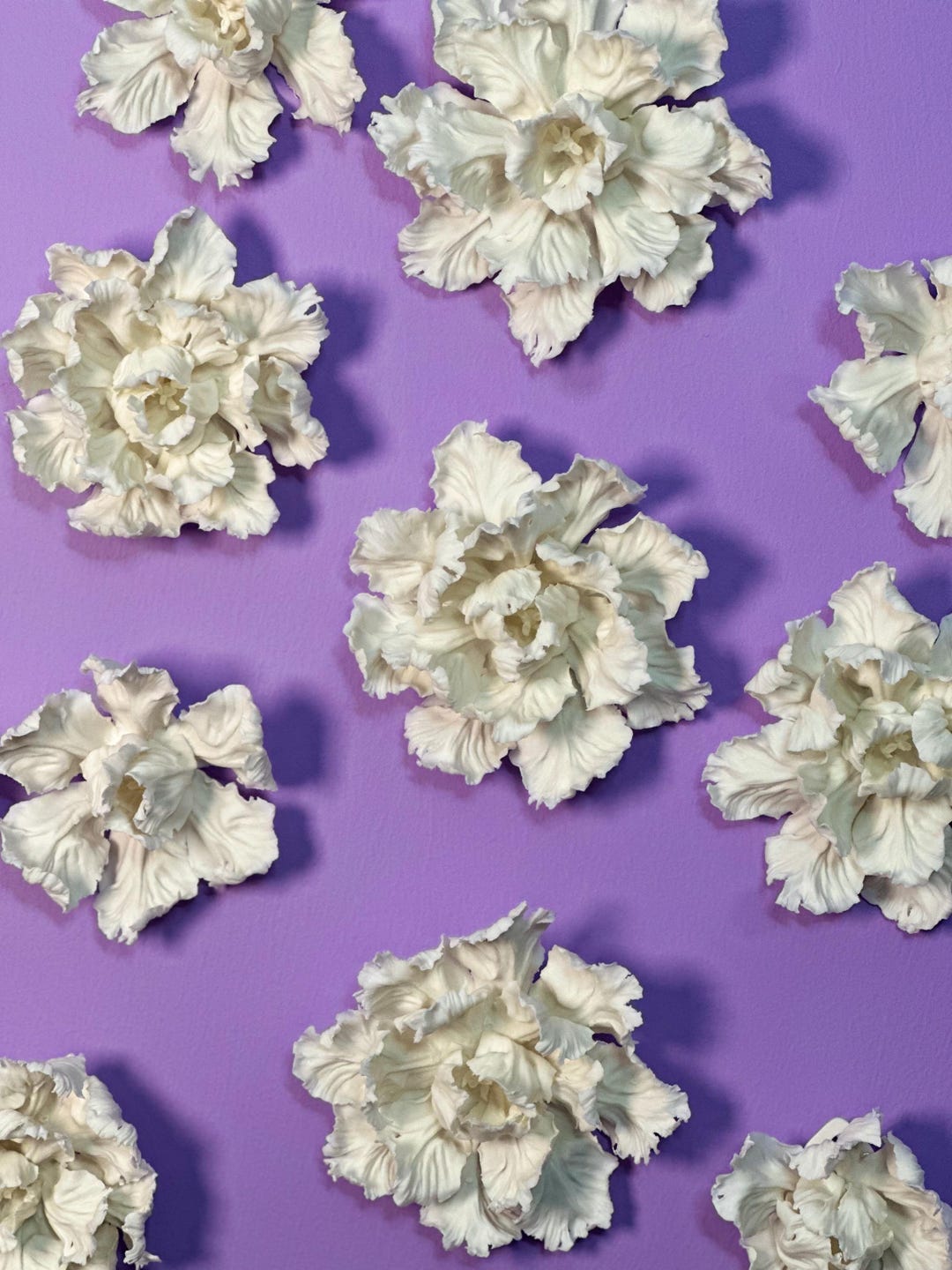 3 Handmade Porcelain Flowers - 1 Big&2 Small, Custom Ceramic Flower ...
