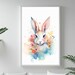 Rabbit, Hare Watercolor Digital Printable Art, Animal Art, Home Decor ...