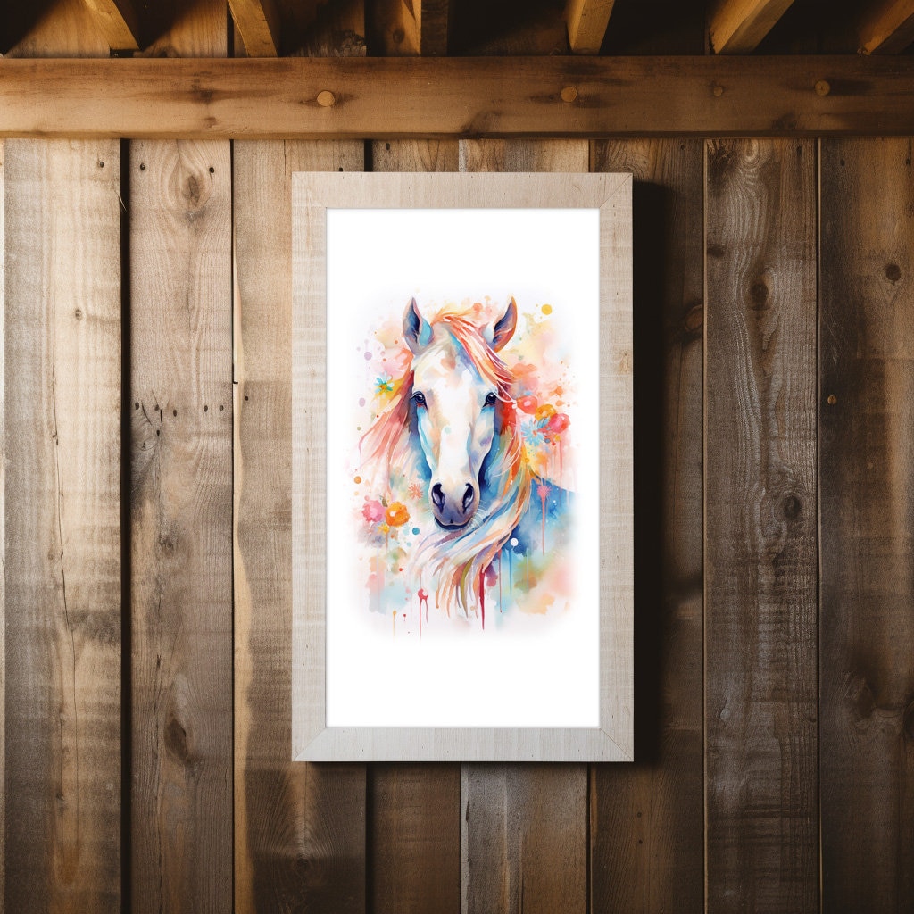 Horse Watercolor Digital Printable Art, Animal Art, Home Decor, Wall ...
