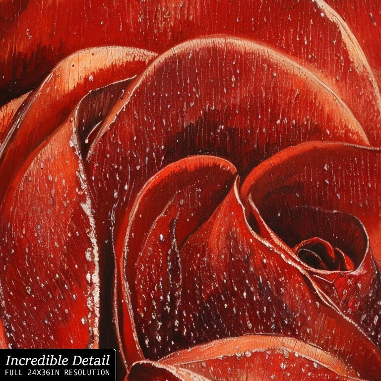 Scarlet Thorns - Printable Rose Art, Romantic Goth Art, Romantic ...