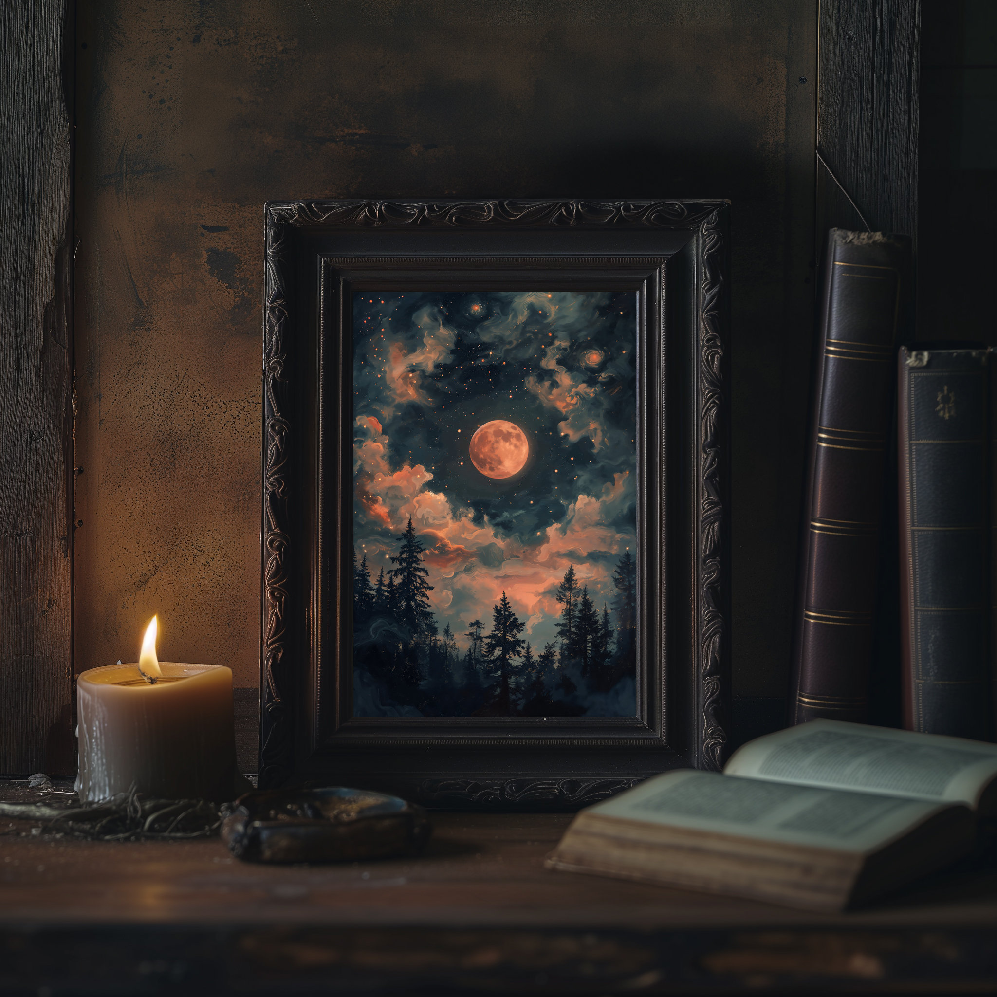 Blood Moon - Printable Moon Art, Celestial Art, Moon and Stars Art ...