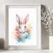 Rabbit, Hare Watercolor Digital Printable Art, Animal Art, Home Decor ...