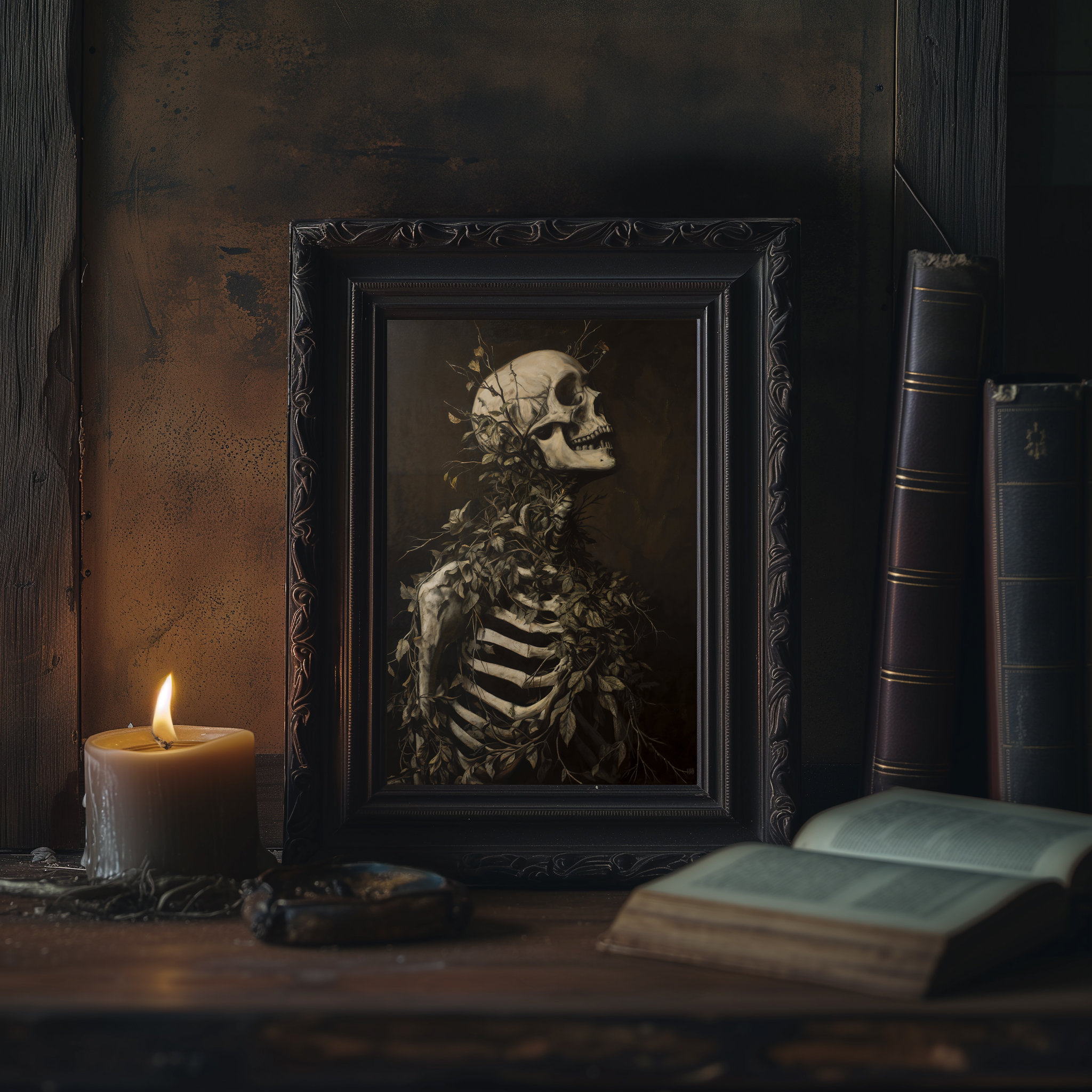 Leafy Remnants - Printable Dark Cottagecore Art, Goblincore Art ...