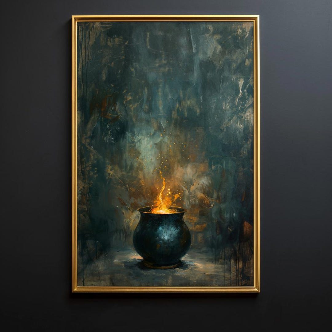 Enchanted Cauldron - Printable Cauldron Art, Dark Alchemy Art, Dark ...