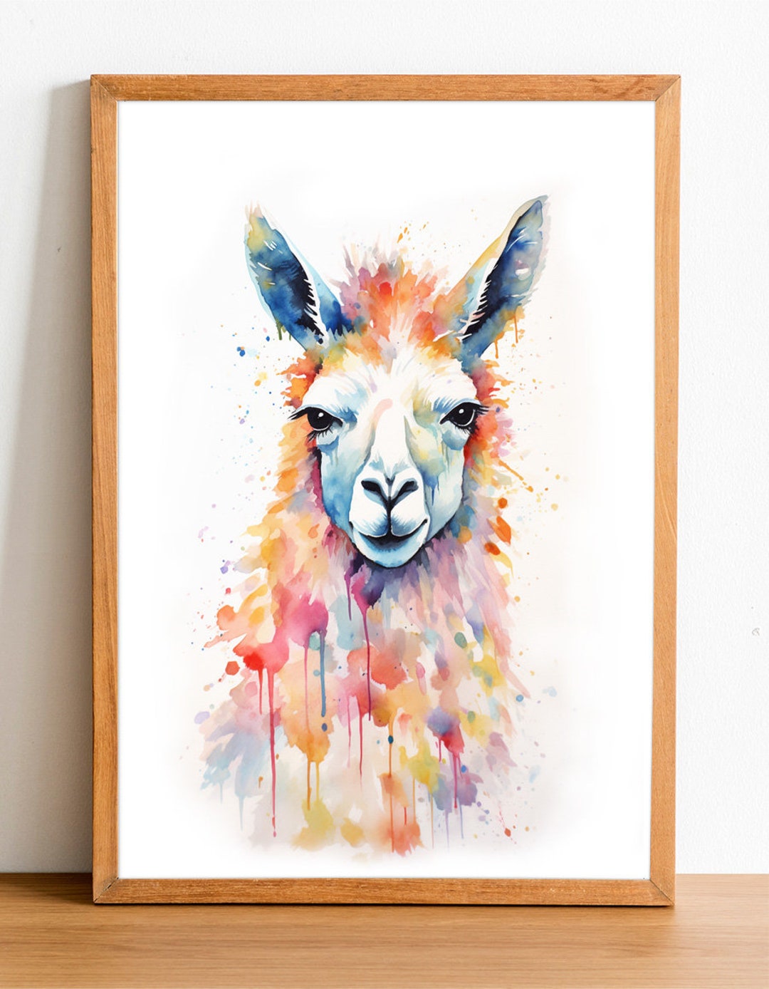 Llama Watercolor Digital Printable Art, Animal Art, Home Decor, Wall ...