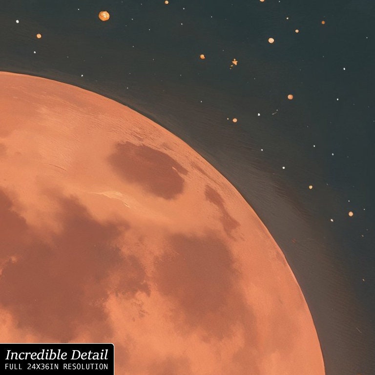Blood Moon - Printable Moon Art, Celestial Art, Moon and Stars Art ...