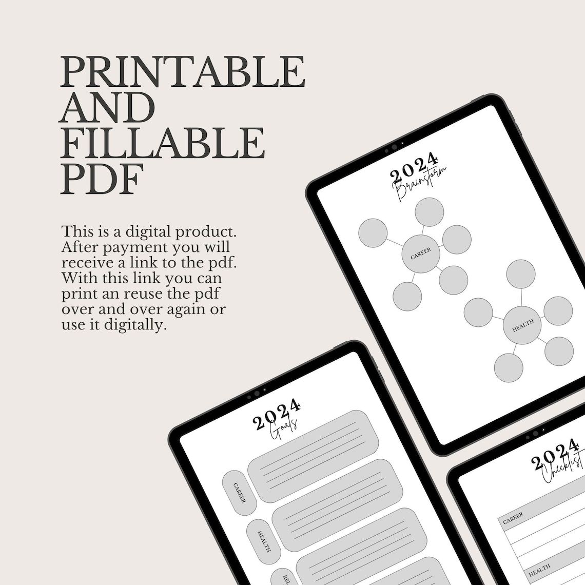 Goal Setting Printables for 2024 | Goal Planner | Digital Planner 2024 ...