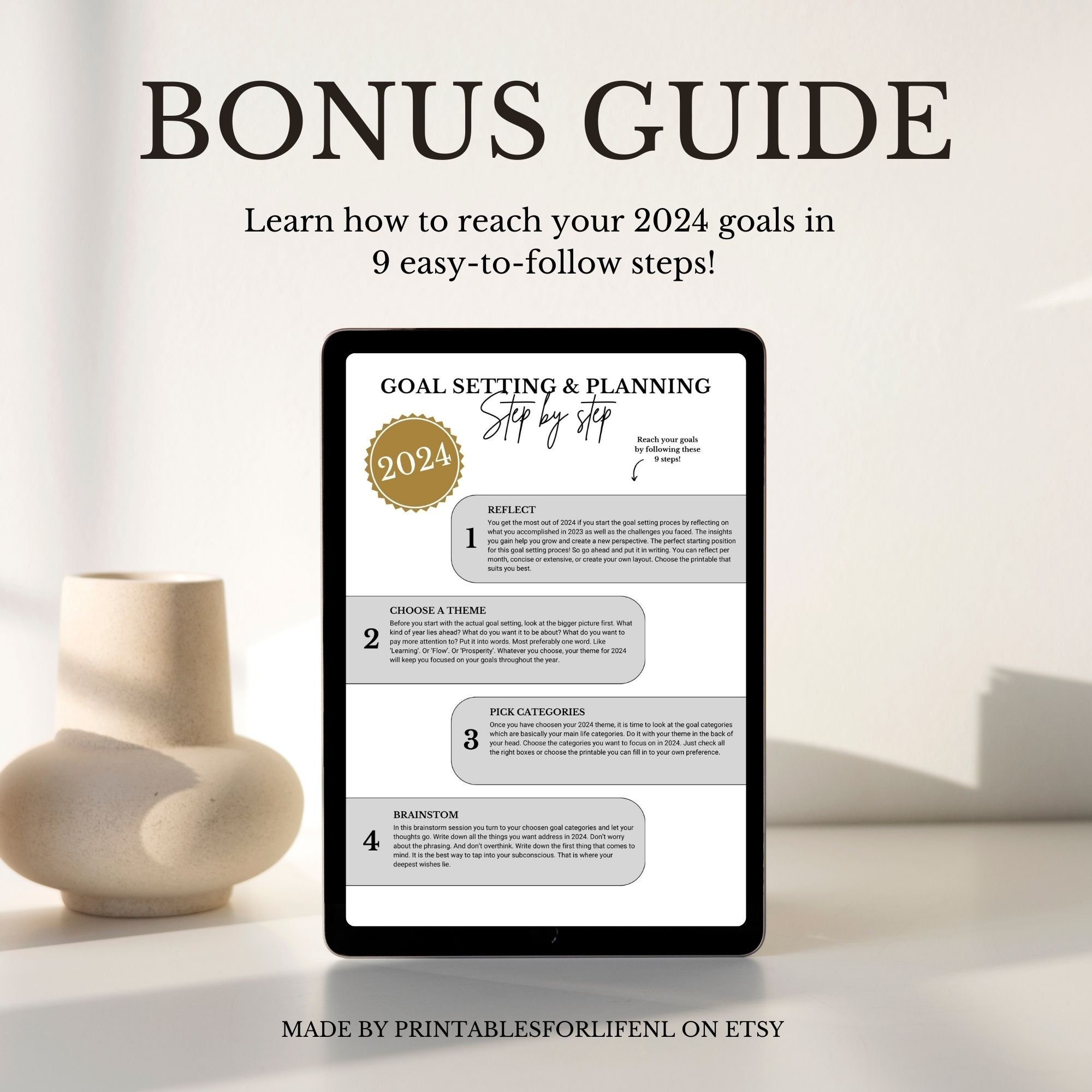Goal Setting Printables for 2024 | Goal Planner | Digital Planner 2024 ...