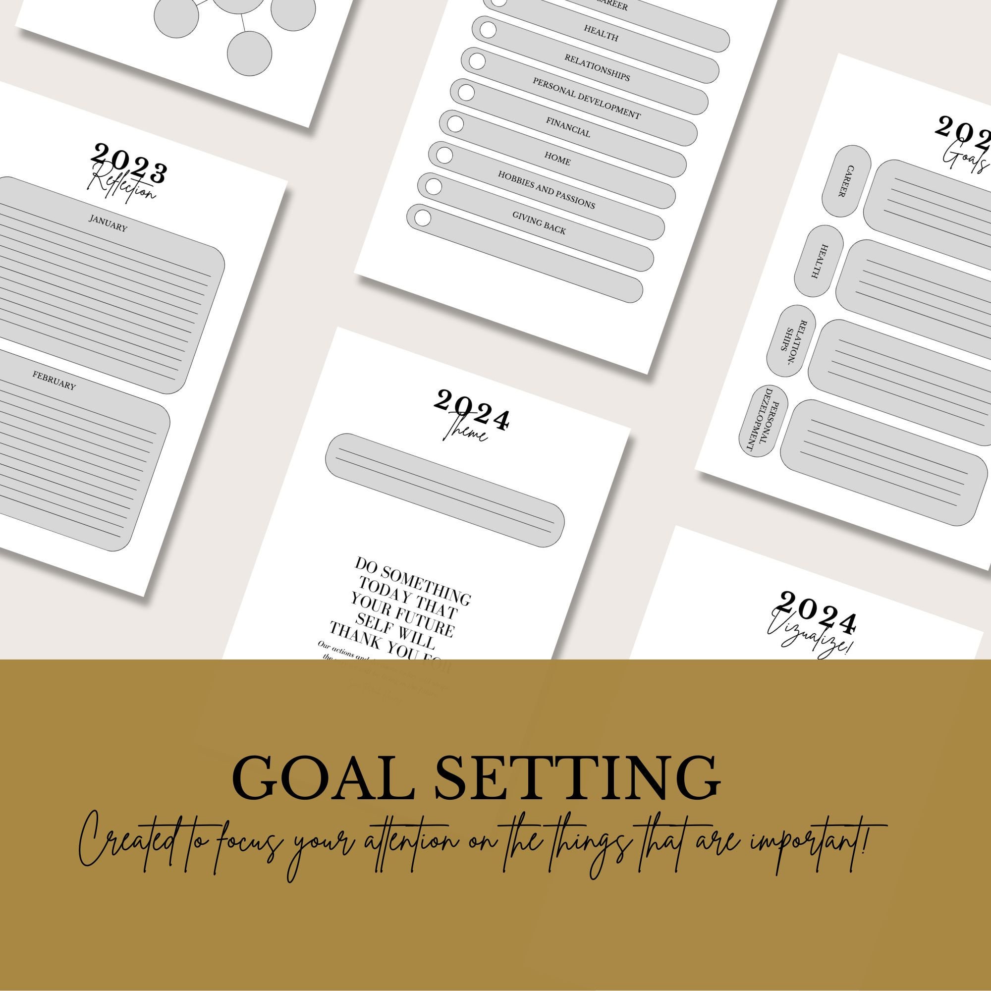 Goal Setting Printables for 2024 | Goal Planner | Digital Planner 2024 ...