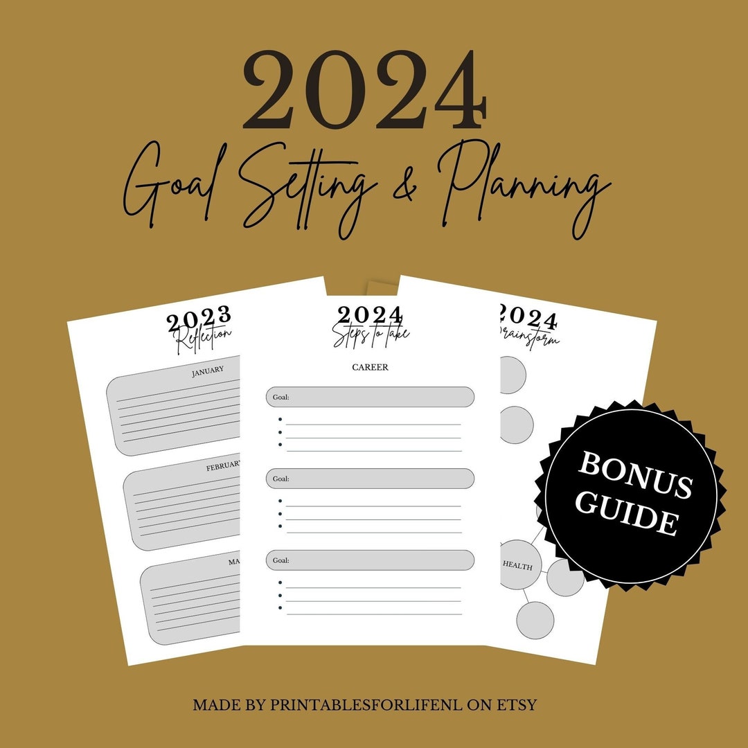 Goal Setting Printables for 2024 | Goal Planner | Digital Planner 2024 ...