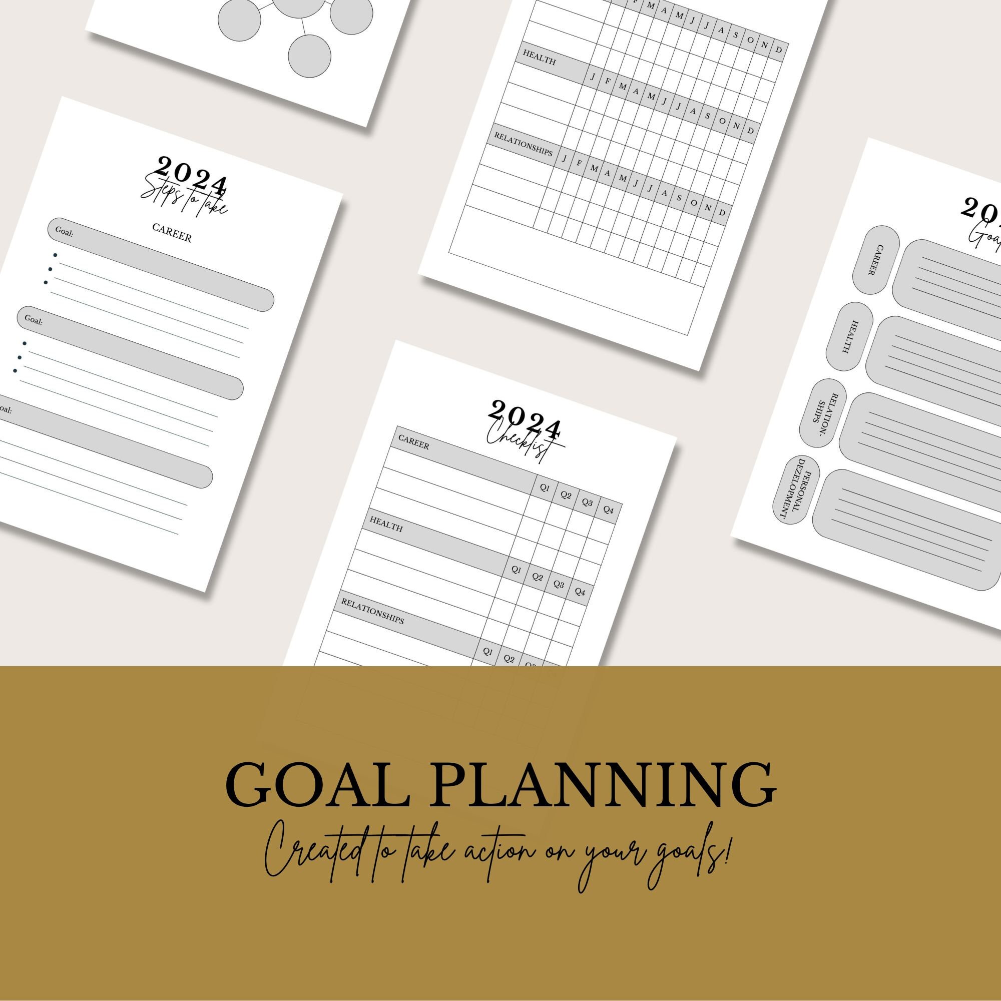 Goal Setting Printables for 2024 | Goal Planner | Digital Planner 2024 ...