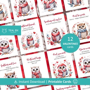 Printable Owl Valentine's Day Cards for Class - Cute Valentine Cards - Etsy
