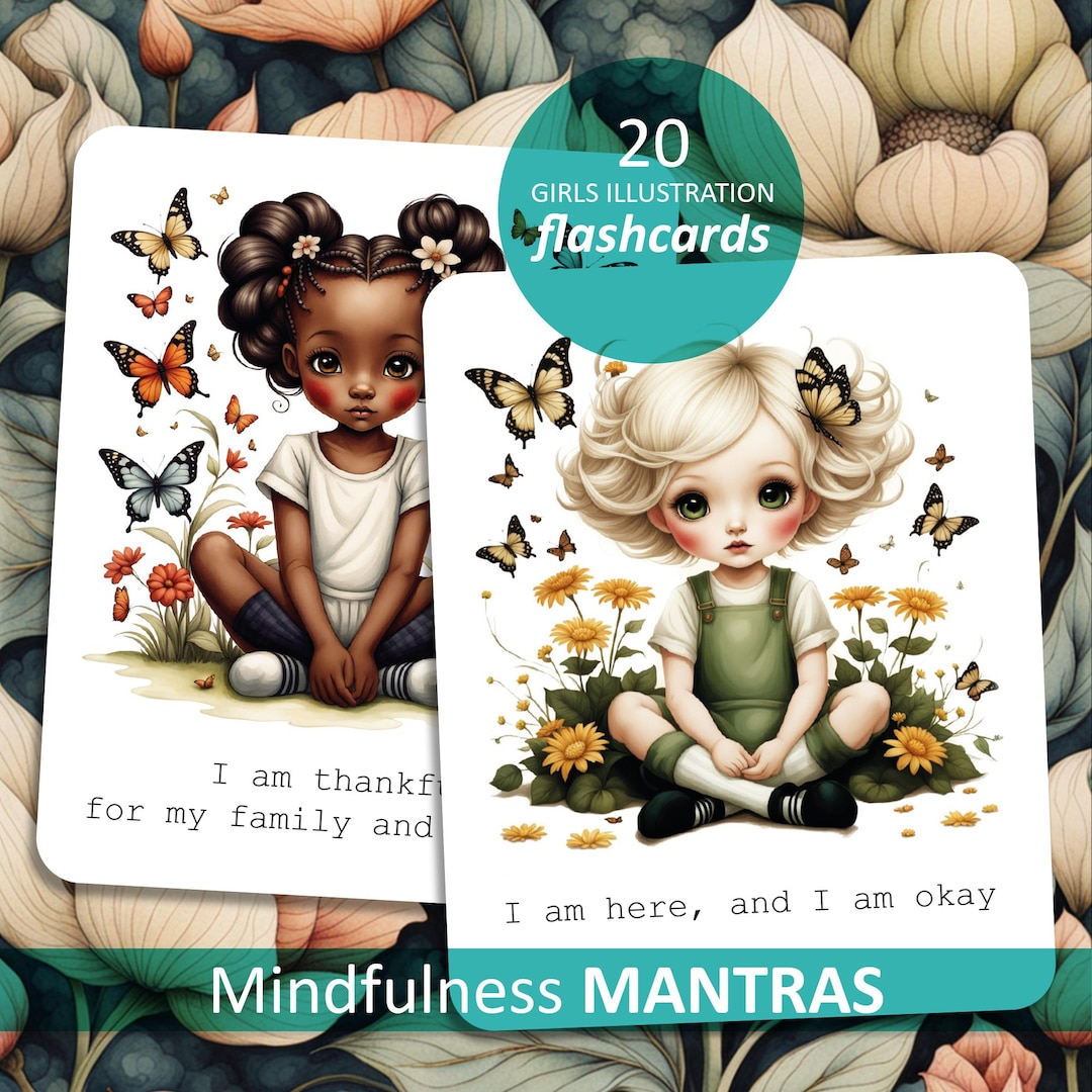 Mindfulness Flashcards for Kids, Printable Positive Affirmations ...