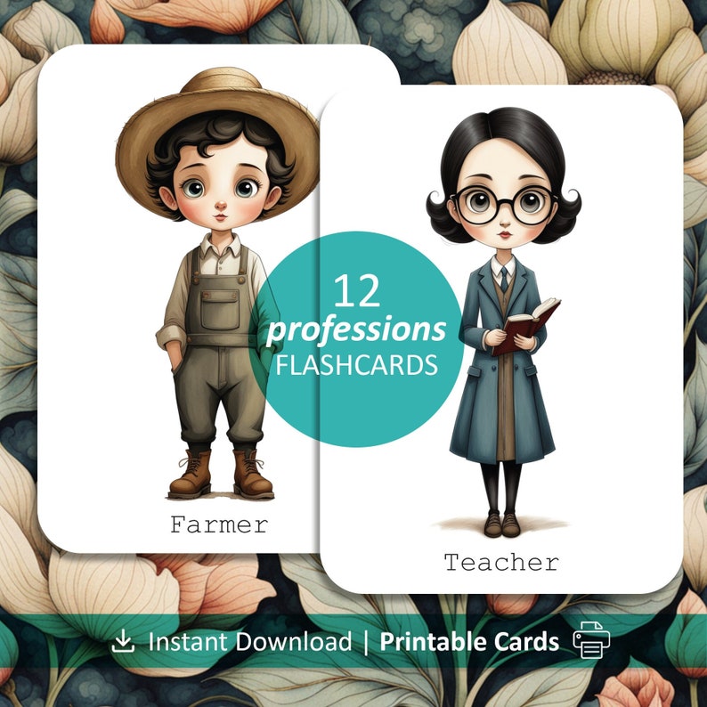 Professions Flashcards for Kids With Fun Facts Printable PDF ...