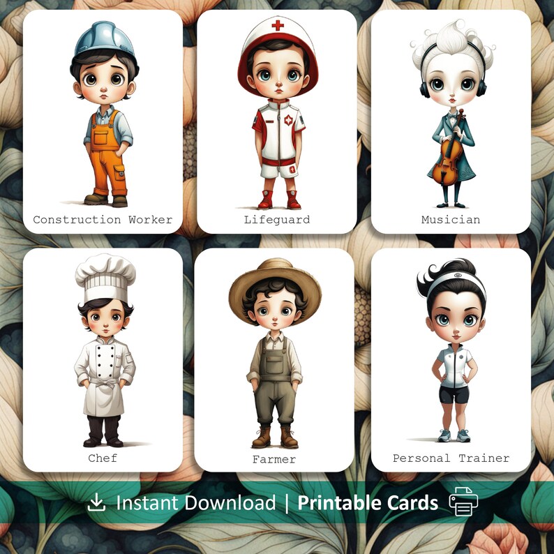 Professions Flashcards for Kids With Fun Facts | Printable PDF ...