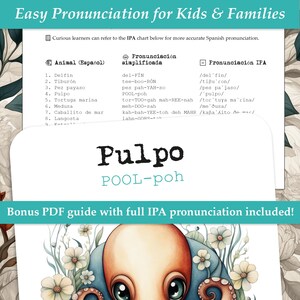 Spanish Sea Animals Flashcards Printable, Ocean Animal Cards in Spanish ...