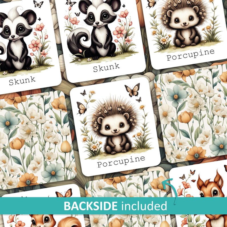 Forest Animals Memory Game, Printable Matching Game for Kids ...