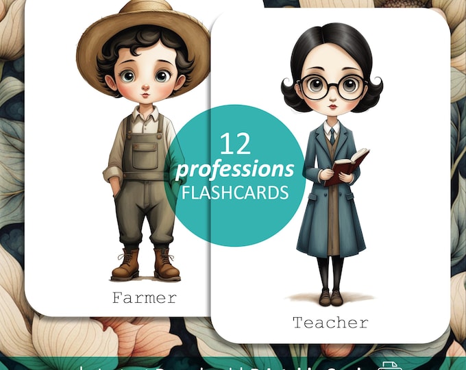 Printable Professions Flashcards for Kids | Montessori Career Learning ...