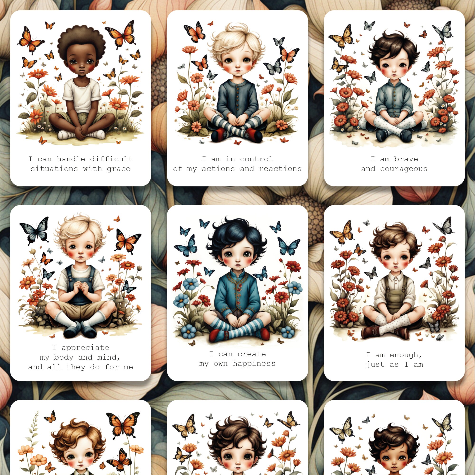 Mindfulness Mantras Flashcards for Kids Charlotte Mason Inspired ...